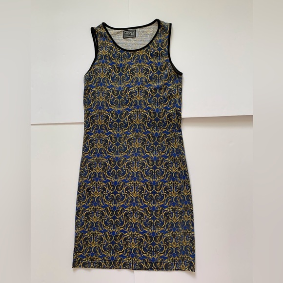 Versace | Dresses | Vintage Versace Dress Xs Blue Sleeveless | Poshmark